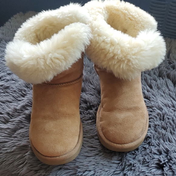 UGG | Shoes | Ugg Tan Cream Ankle Booties With Cozy Suede | Poshmark